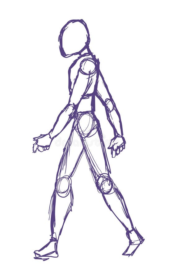 Man walking sketch stock illustration. Illustration of walk - 349985096