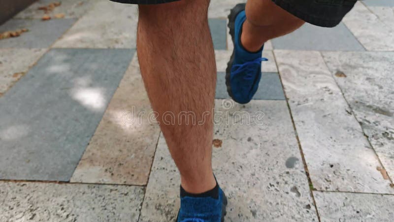 Man Walking on a Stone Pavement Stock Footage - Video of lifestyle ...