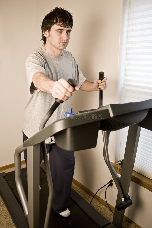 Man walking on treadmill stock image. Image of cheerful - 7893067