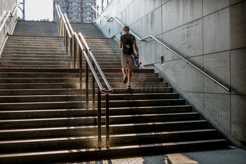 Man Walking Up The Stairs Picture. Image: 92590801