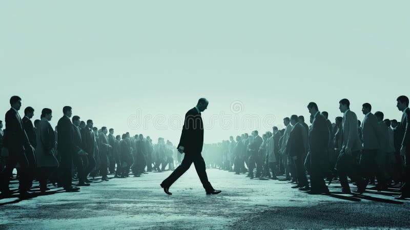 A Man Walks Confidently among the Crowd Stock Image - Image of person ...