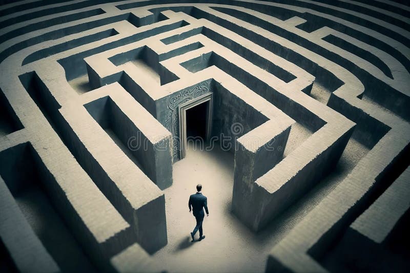 A Man Walks into a Large Labyrinth, Searching for a Solution To a ...