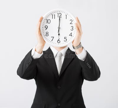 Man with wall clock stock image. Image of businessman - 32285069