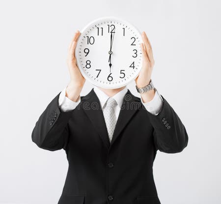 Man with wall clock stock image. Image of businessman - 32285069
