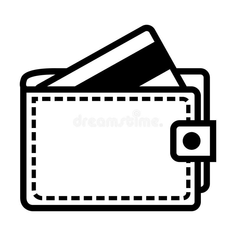 Man Wallet and Debit or Credit Card, Simple Vector Isolated on White ...