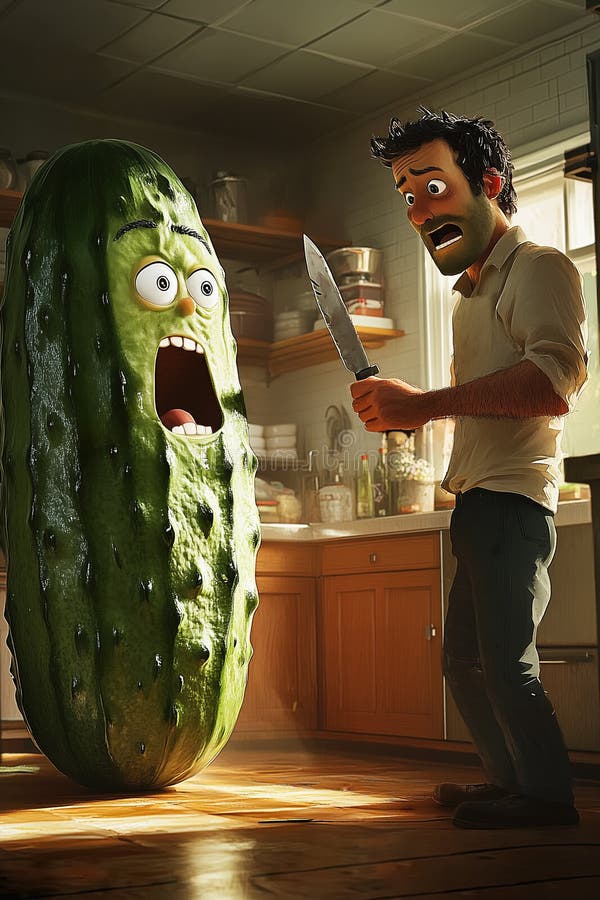 Terrified Cucumber Stock Illustrations – 3 Terrified Cucumber Stock ...