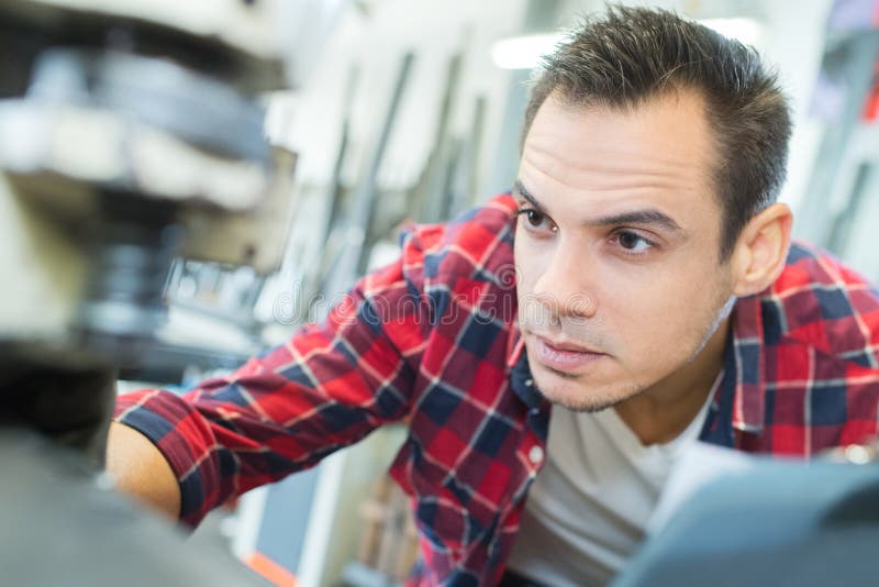 Man in Warehouse Checking Inventory Levels Goods Stock Image - Image of ...