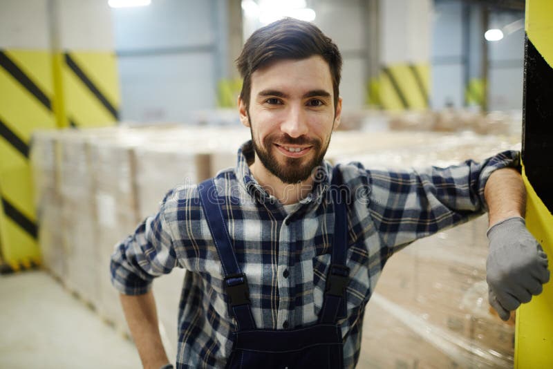 Man in warehouse stock photo. Image of depot, factory - 92355554