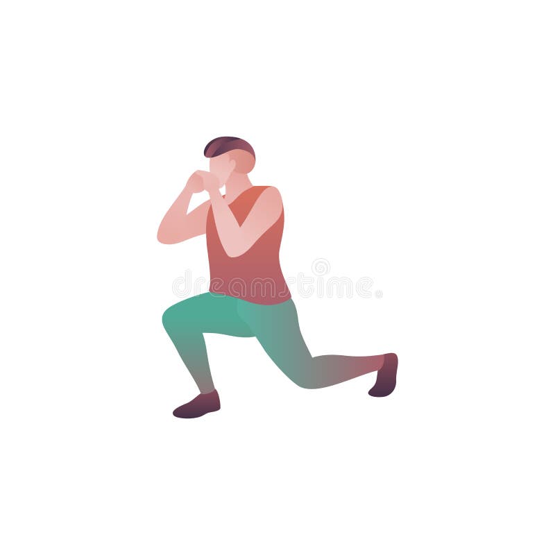 Man Warming Up in Gym, Flat Vector Illustration Stock Vector ...