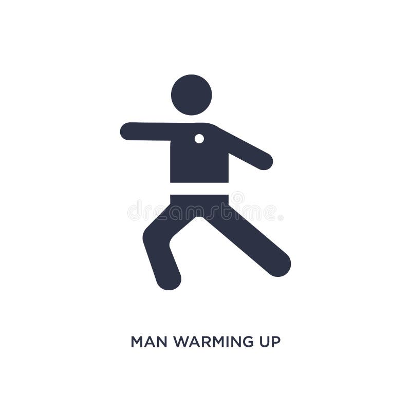 Man Warming Up Icon on White Background. Simple Element Illustration ...
