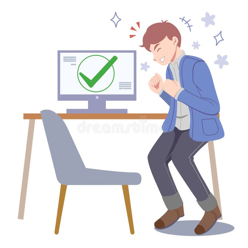 The Man Was Happy that His Work Was Done. Successful Well Done Work ...