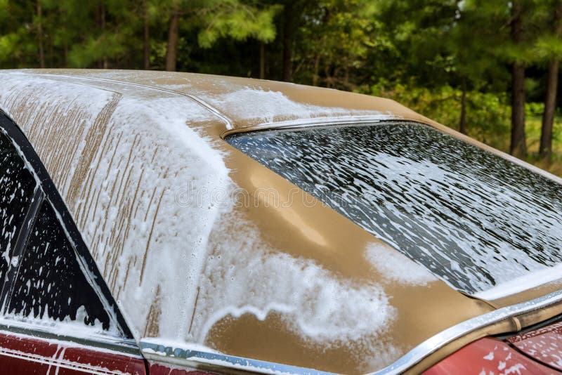 Man Washing Car with High Pressure Washer Stock Image - Image of ...