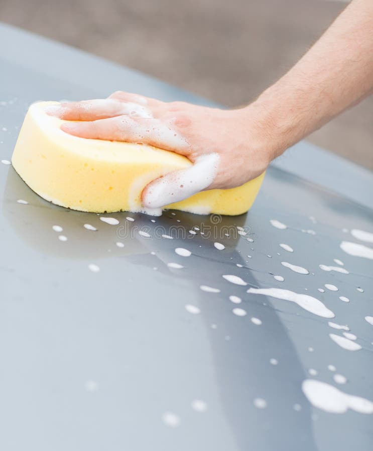 Man washing a car stock photo. Image of clean, closeup - 34106608