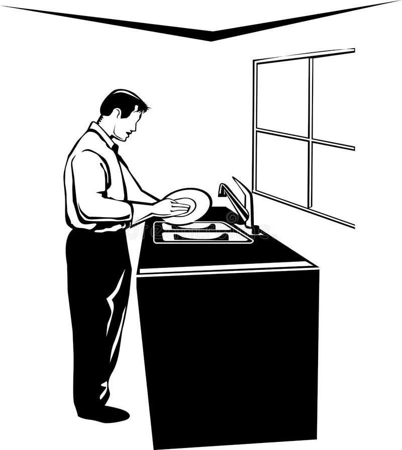 Washing Dishes Stock Illustrations – 1,665 Washing Dishes Stock ...