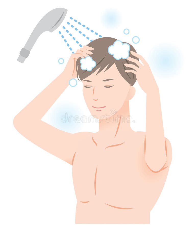 Man Washing Hair Stock Illustrations 657 Man Washing Hair Stock