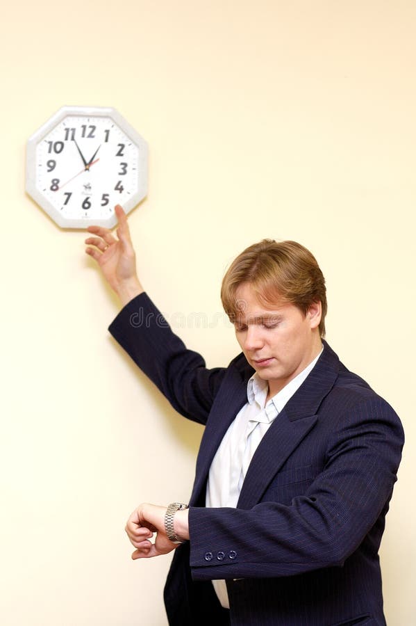 Man and watch stock image. Image of worker, expression - 11869169