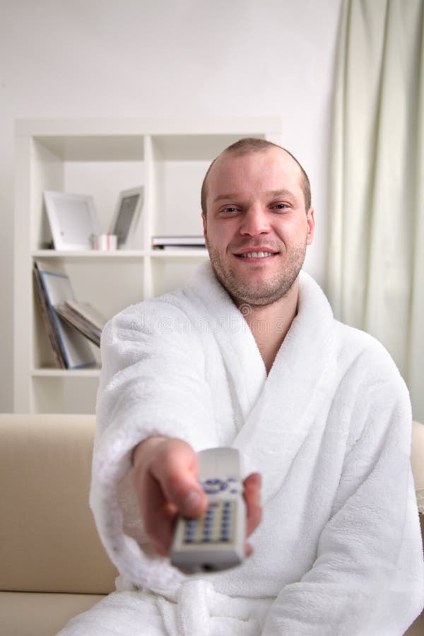 Man watch TV stock photo. Image of sofa, smile, adults - 23604626