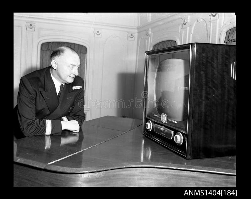 Man Watching An AWA Television On Board The Ship TAIPING Picture. Image ...