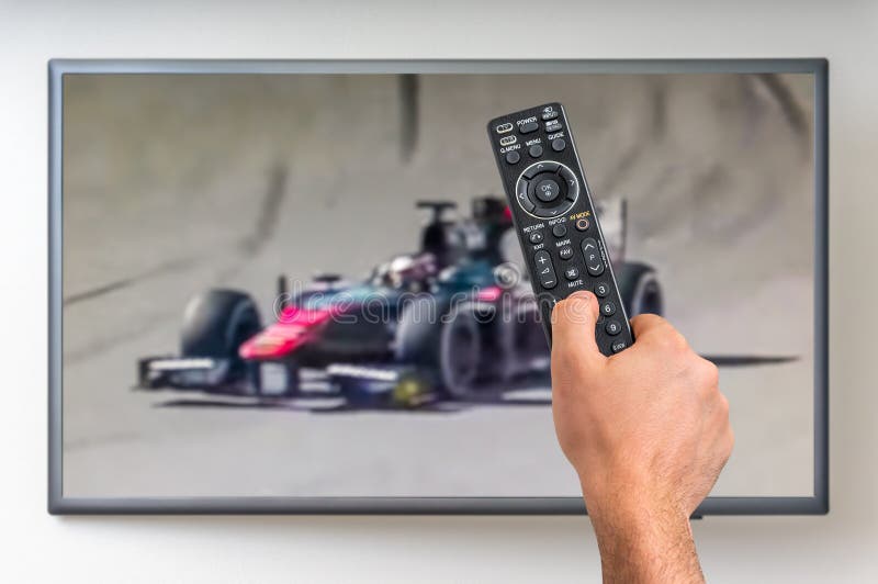 Man is Watching Formula One Racing on TV Editorial Stock Image - Image ...