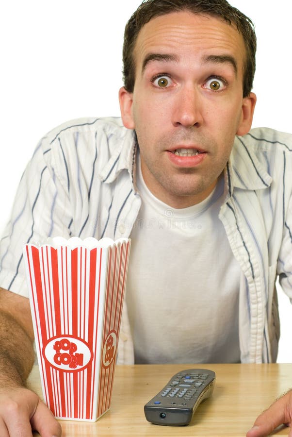 Man Watching Good Movie stock image. Image of excited - 6305539