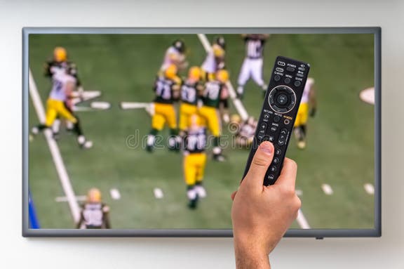 Man is Watching Rugby Match on TV Editorial Photography - Image of ...