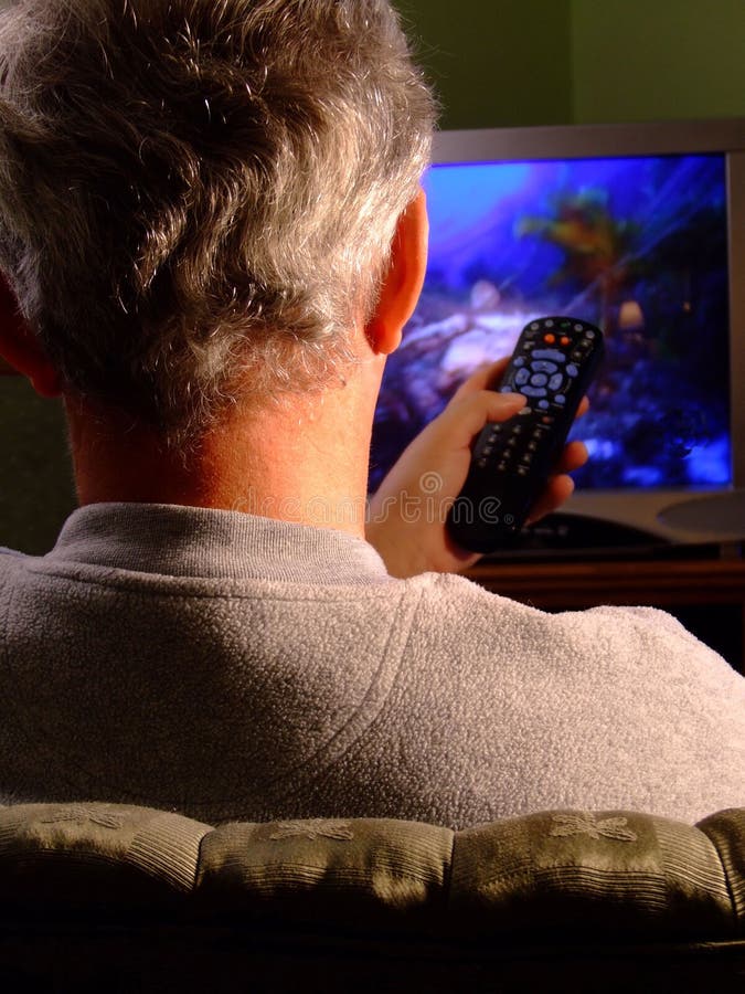 Man Watching TV With Remote Stock Image - Image of baby, watching: 1281733