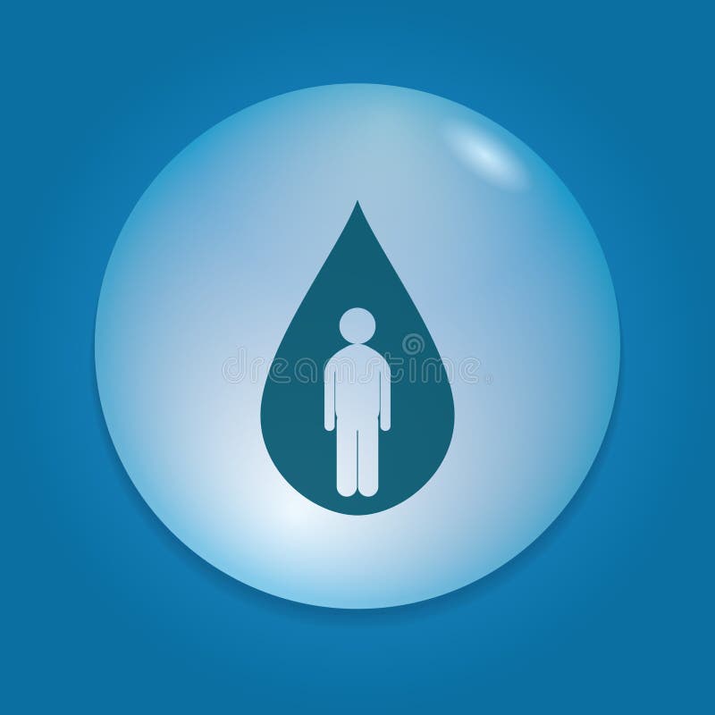 Man in Water Drop Icon. Vector Illustration Decorative Design Stock ...