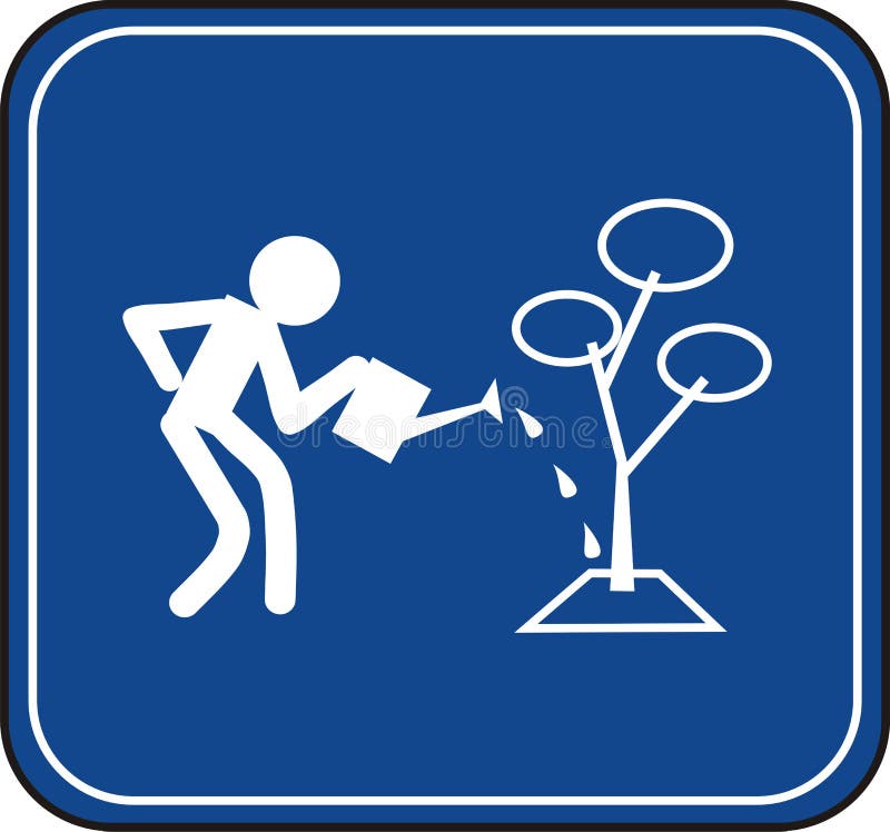 Man Watering a Tree Traffic Sign Stock Vector - Illustration of frame ...
