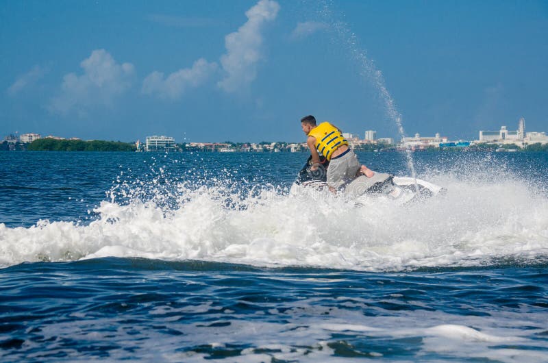 Man on a Waverunner on the Caribbean Sea Editorial Image - Image of ...