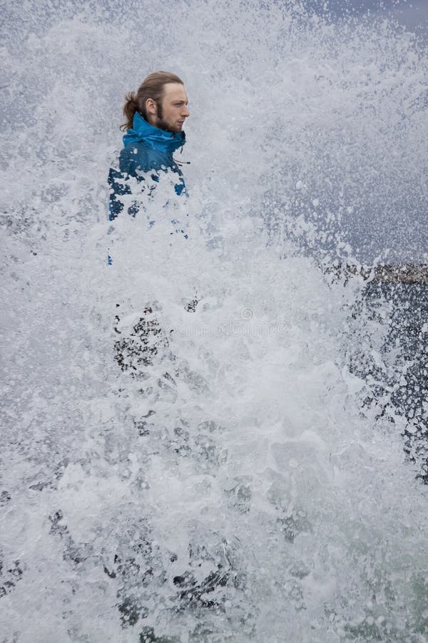 Man in the waves stock image. Image of baltic, waves - 26645395