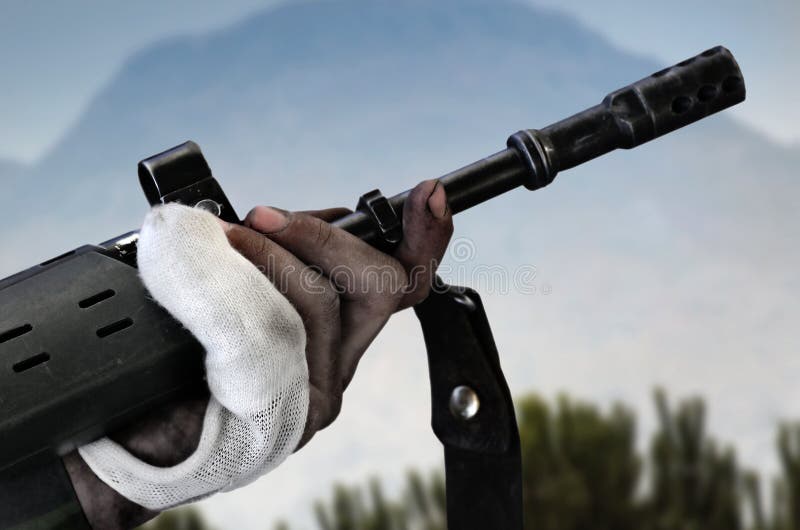 Man with weapon stock photo. Image of injury, machine, danger - 618722