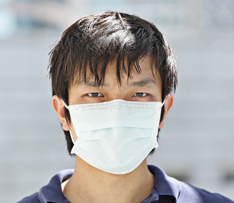 Man wear face mask stock image. Image of green, protect - 21405043