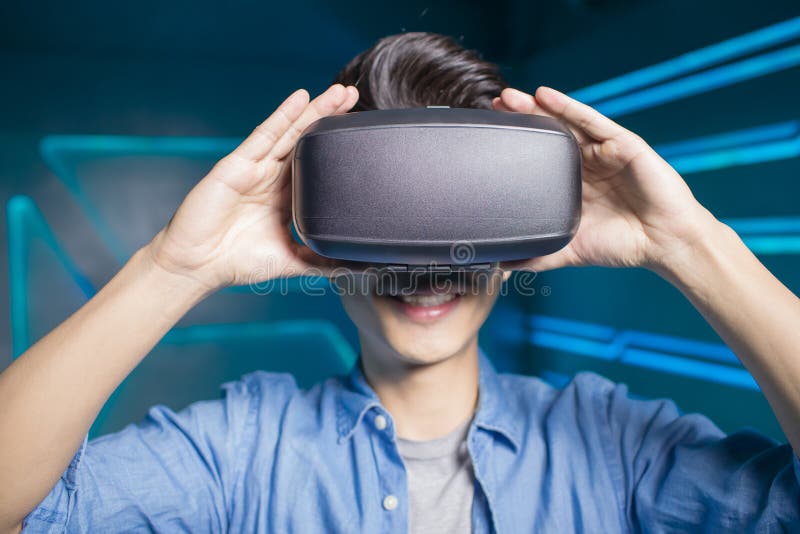 Man wear vr stock image. Image of student, precision - 95936089