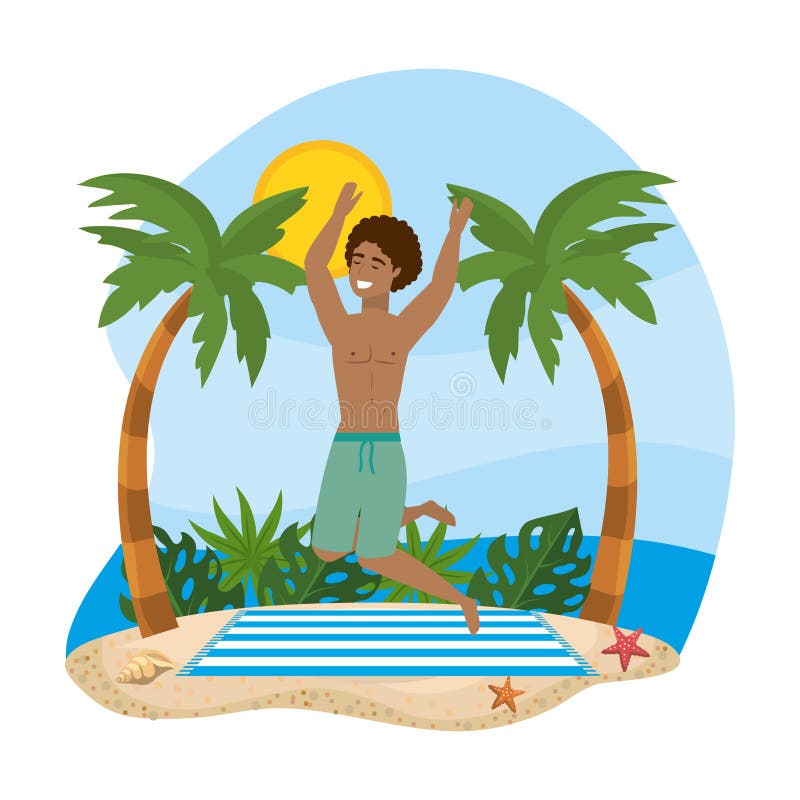 Palms Trees with Briefcase and Flip-flop with Crab in the Beach Stock ... Palms Trees with Briefcase and Flip-flop with Crab in the Beach Stock ...