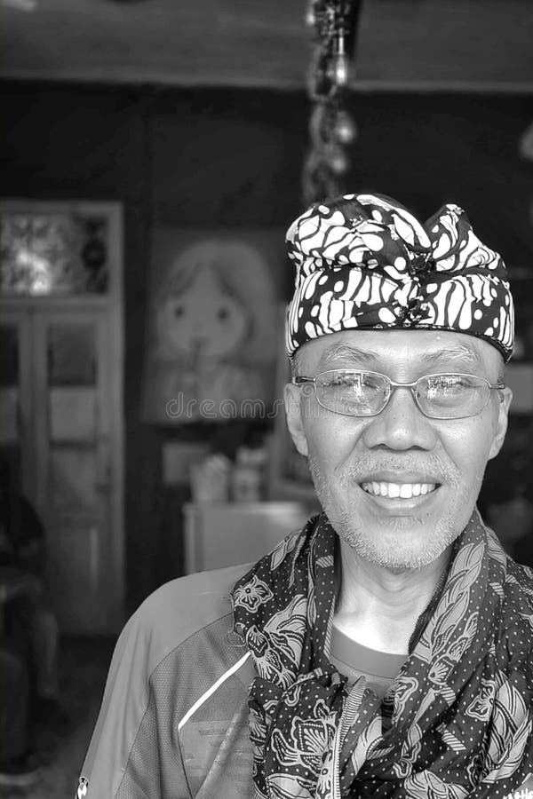 A Man Wearing Batik and Traditional Java Stock Image - Image of closeup ...