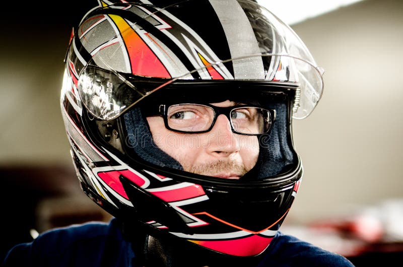 Man Wearing Black Gray Red Motorcycle Helmet Stock Photo - Image of ...
