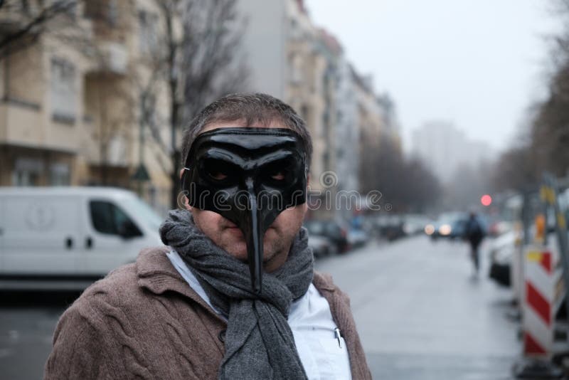 Man wearing a black mask stock image. Image of naples - 106346781