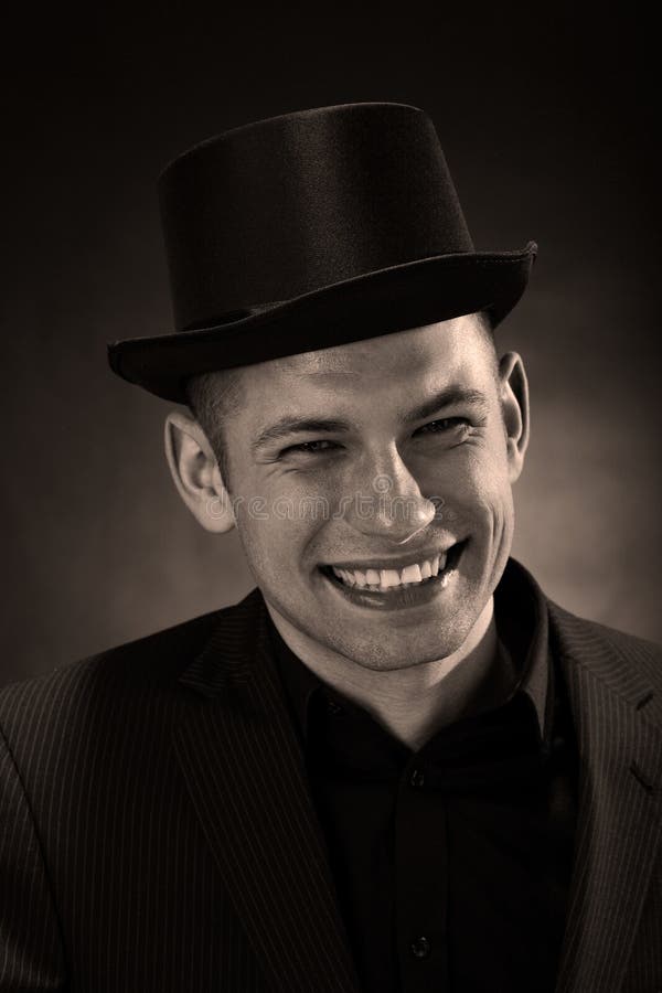 Man wearing a bowler hat stock photo. Image of jacket - 37538792