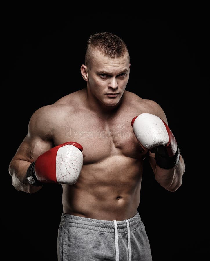 Man wearing boxing gloves stock image. Image of conflict - 49988571