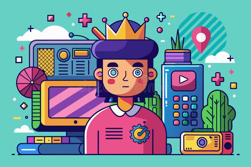 A Man Wearing a Crown Stands in Front of a Computer, Tv Show ...