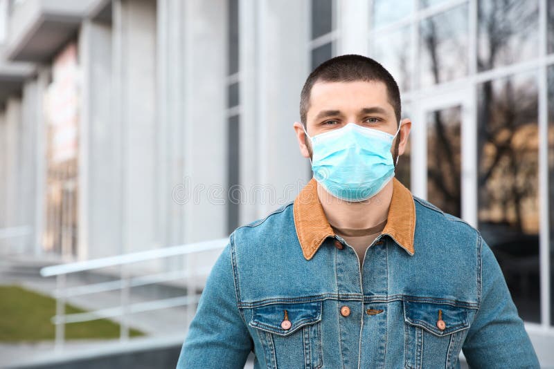 Man Wearing Disposable Mask. Dangerous Virus Stock Image - Image of ...