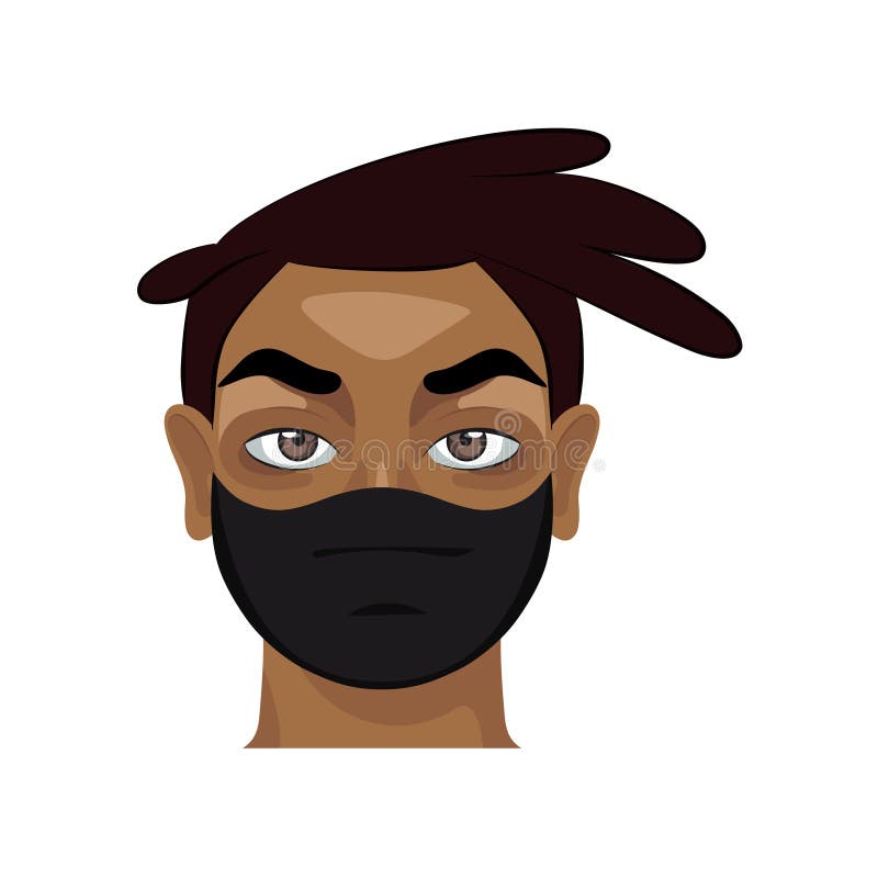 Man wearing a face mask stock vector. Illustration of male - 194173496