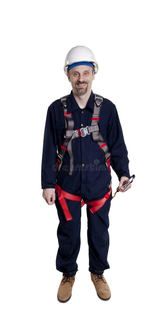 Man Wearing Fall Protection Stock Image - Image of protective, isolated ...
