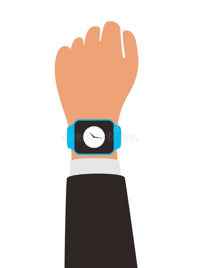 Man Wearing Fashion Smart Watch, Vector Illustration Stock Vector ...