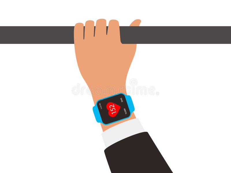 Man Wearing Fashion Smart Watch, Vector Illustration Stock Vector ...