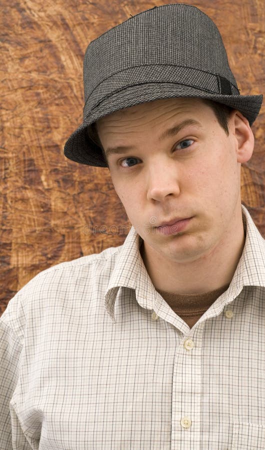 Man Wearing Fedora stock image. Image of collared, male - 9212699