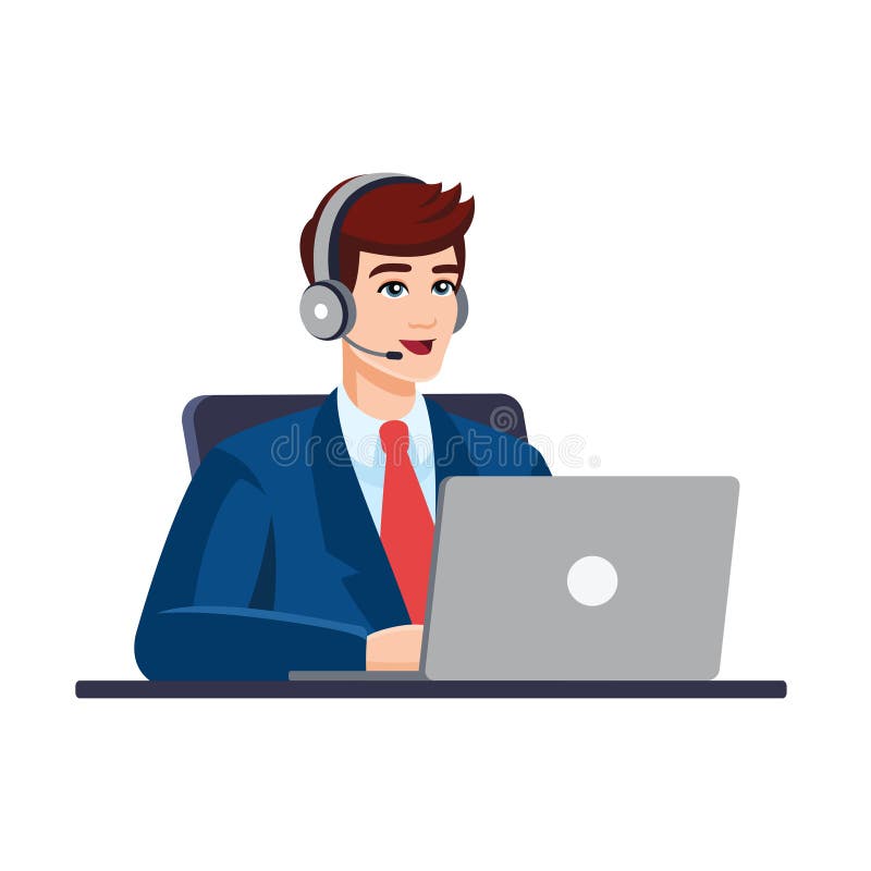Man Wearing Headphone Computer Stock Illustrations – 166 Man Wearing ...
