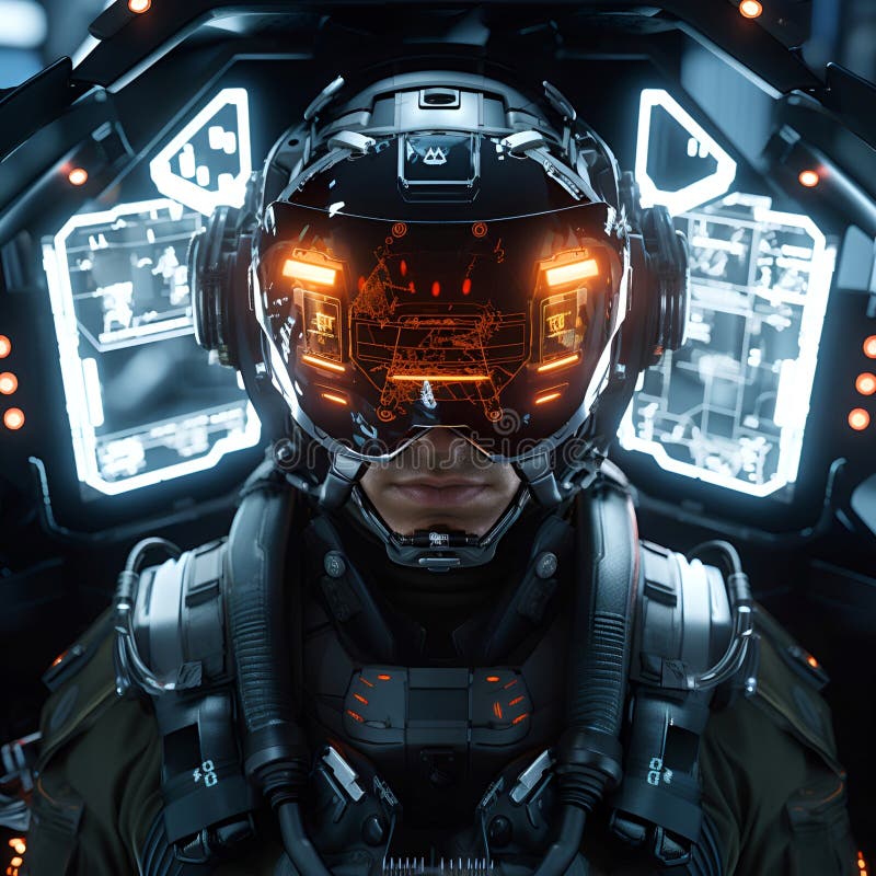 A Man Wearing a Future Advanced Battle Suit, Ai Generative Stock ...