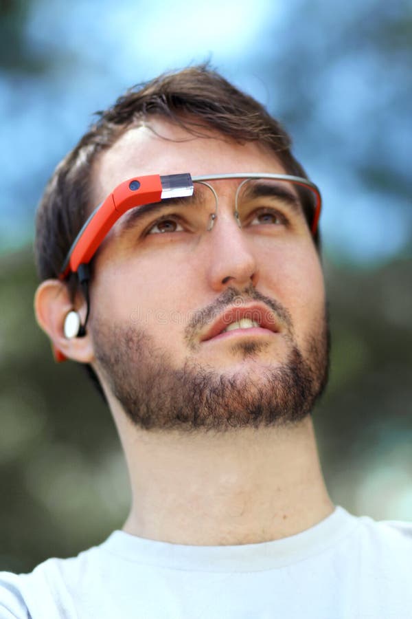 Man Wearing Google Glass editorial image. Image of technology - 41903970