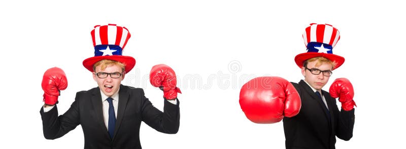 The Man Wearing Hat with American Symbols Stock Photo - Image of ...